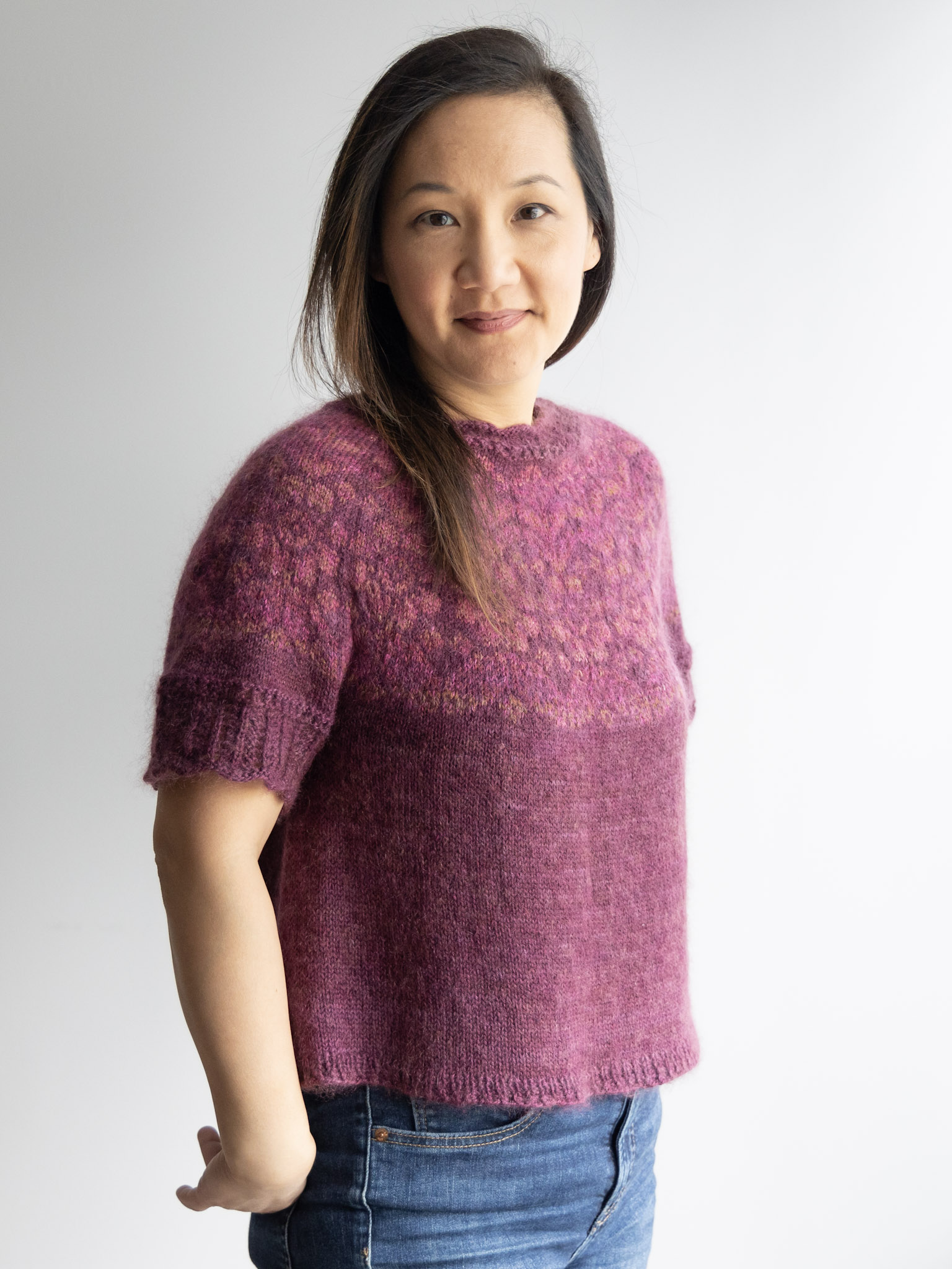 Alpine Bloom with Handspun Colourwork Yoke - SweetGeorgia Yarns