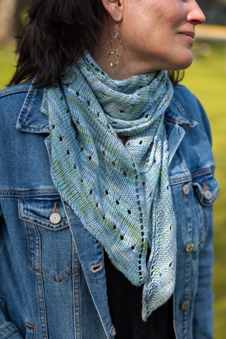 The Lacy Lakes Bias Scarf: Your Next Knitting Machine Pattern - SweetGeorgia Yarns